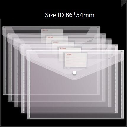 A4 transparent button file with ID Label pocket 1pc | Lazada