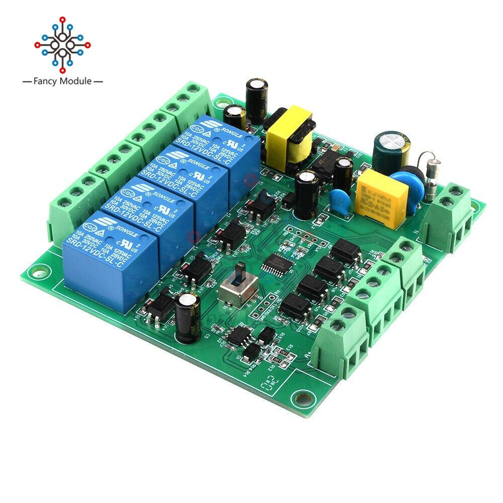 RS485/TTL UART 220V 4 Channel Power Supply Modbus Relay Module RTU Four ...