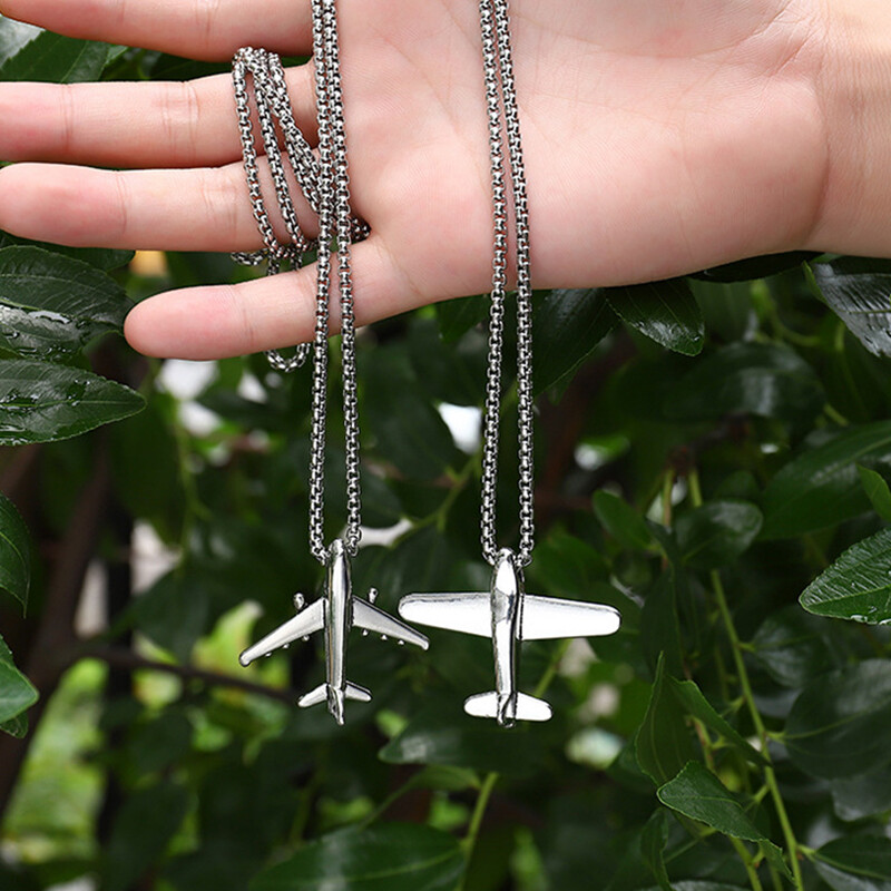 LETIAN เสื้อสเวตเตอร์สร้อยคอลายเรขาคณิตลายเครื่องบิน1ชิ้นของขวัญสไตล์ ...