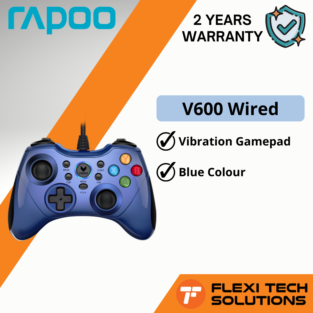 Flexi Tech RAPOO V600 Wired Vibration Gamepad Gaming Controller | Lazada