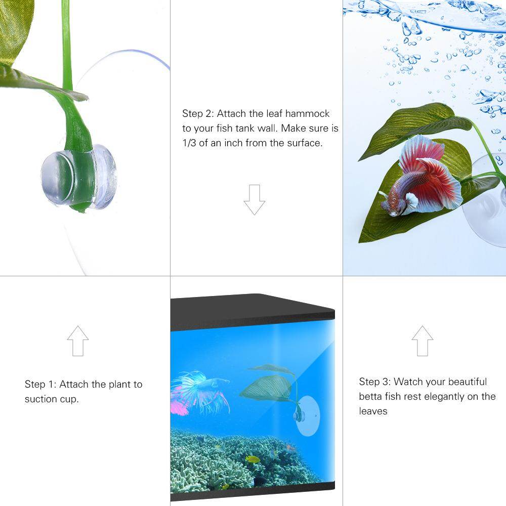 Artificial Plant Leaf Betta Hammock Fish Rest Bed Tropical Saltwater ...