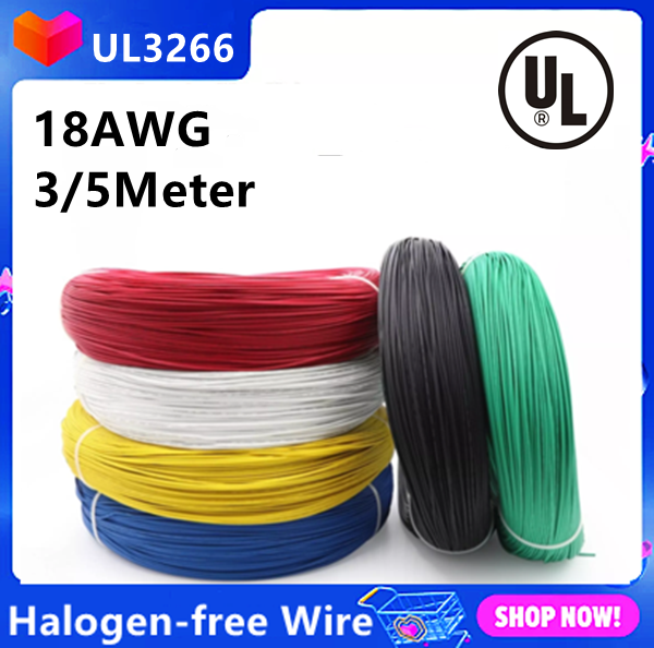 3/5ม. 18AWG UL3266สายเคเบิลหุ้มฉนวนพีอีอุณหภูมิสูงสายไฟฟ้าปลอดฮาโลเจนควันต่ำ | Lazada.co.th