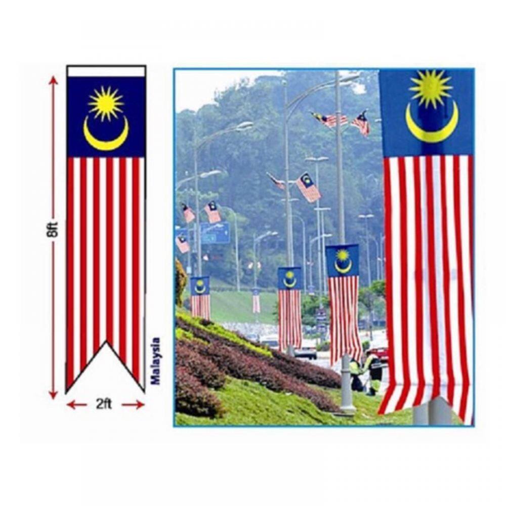 2ft x 8ft Flag Malaysia 2x8 Bendera Malaysia 60cm x 240cm Tiang bendera ...