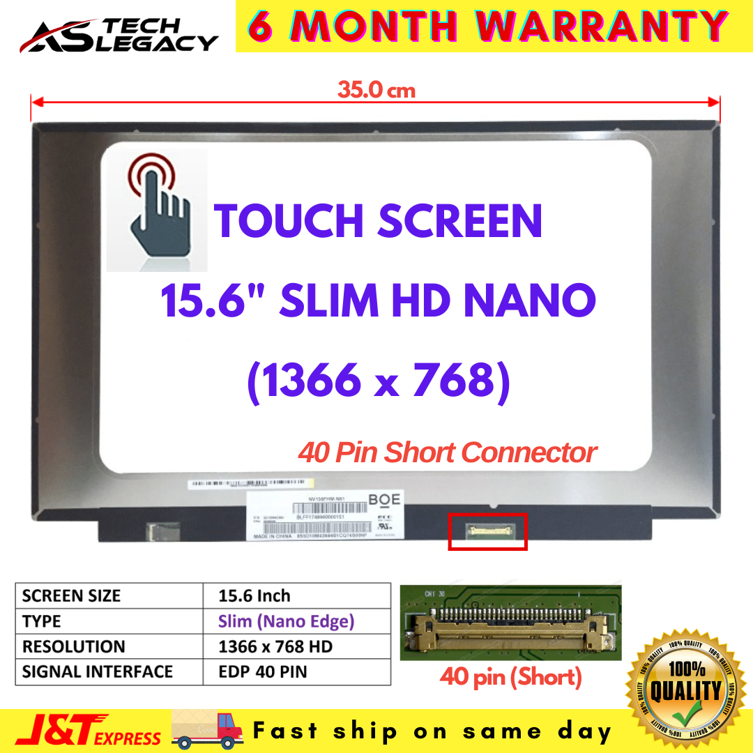 LCD 15.6" Inch Original LAPTOP SCREEN Slim / 30 pin / 40 pin / Nano ...