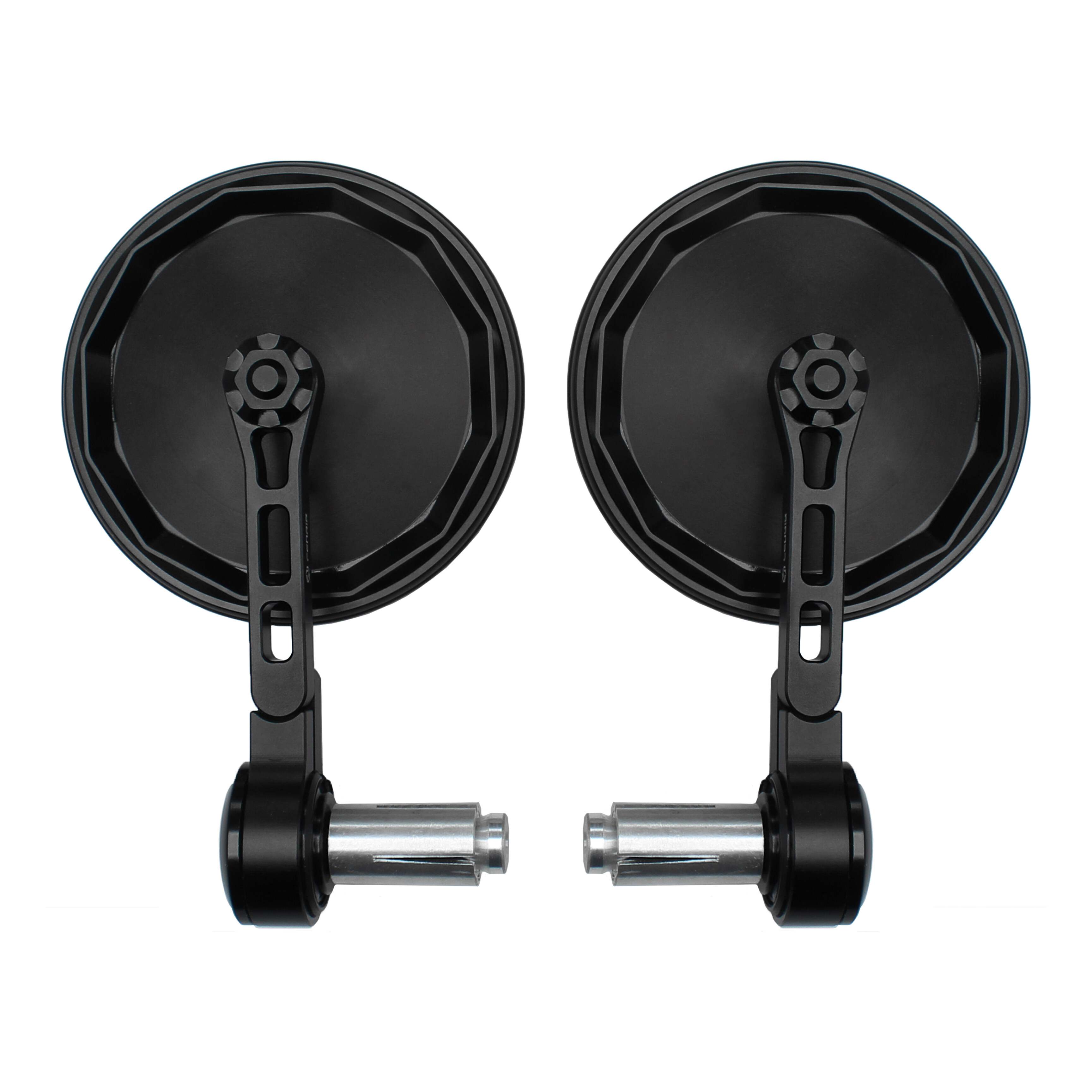 Fenrir Cnc Cafe Racer Round Black Motorcycle Bar End Mirrors Handlebar