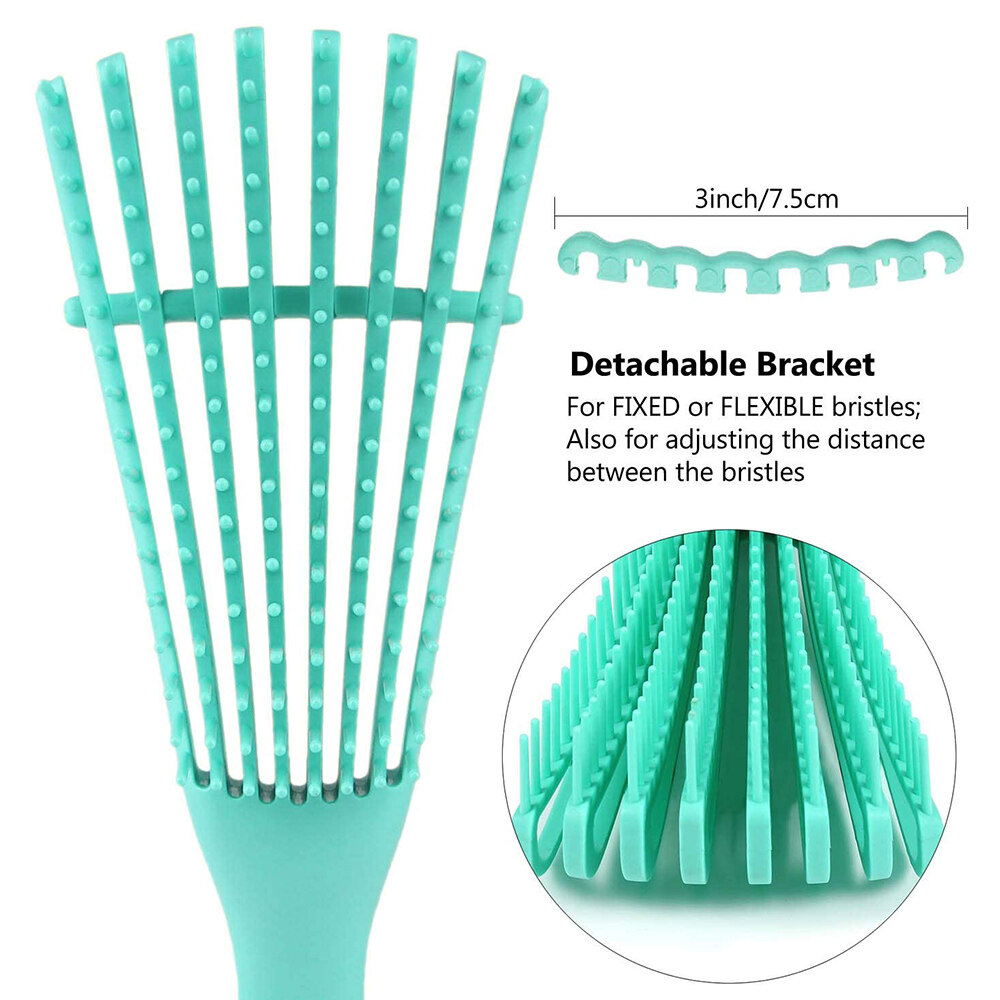 (Black)Comb Hair Comb Detangling Brush for Natural Hair Adjustable ...