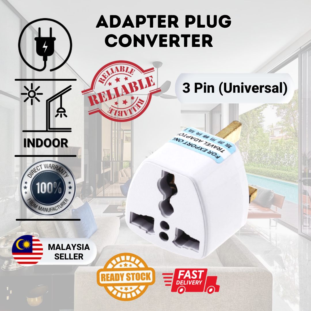 3 Pin Universal Adapter Plug UK 3 Pin Malaysia China Plug Socket ...
