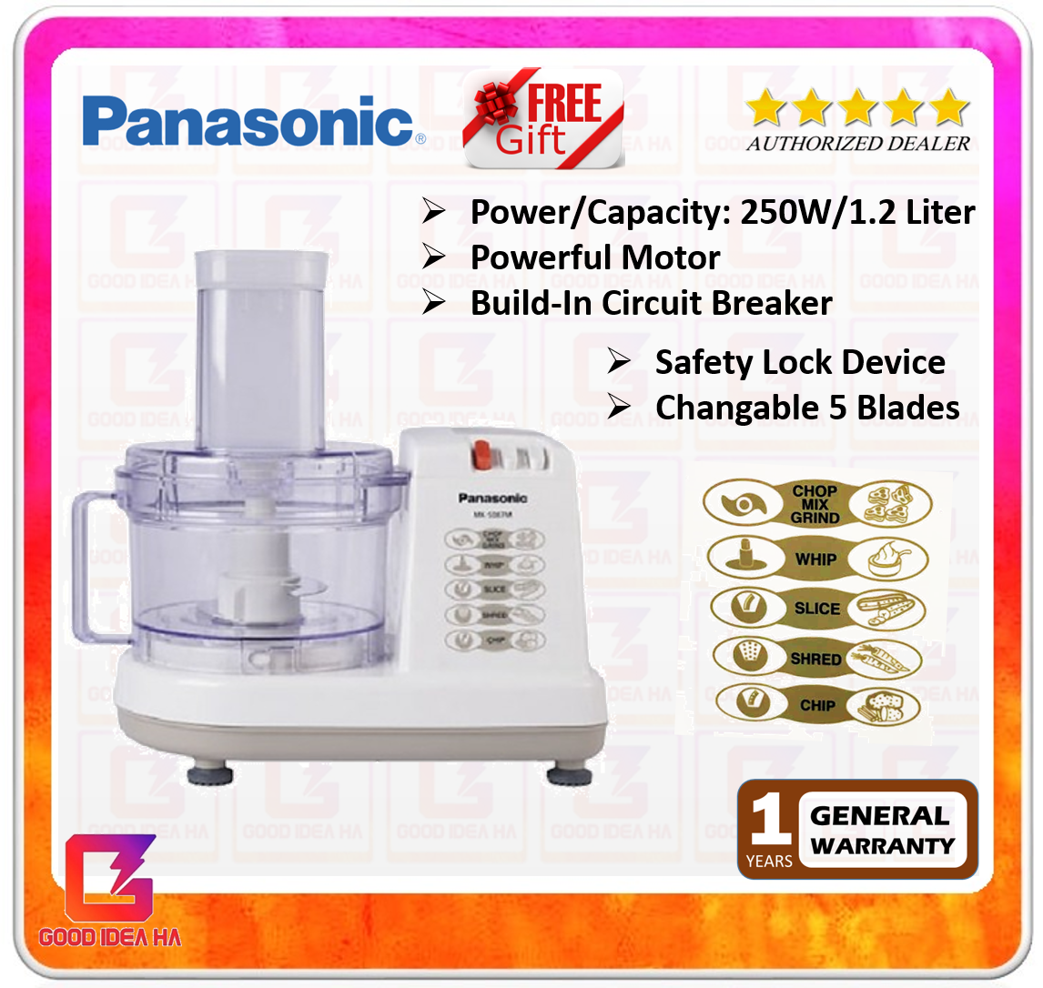 *FREE GIFT* Panasonic 250W Food Processor (MK-5087M / MK5087M) 1.2L ...