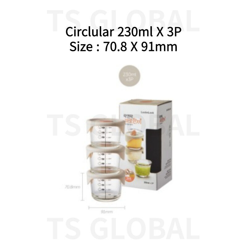 Lock&Lock Container LocknLock Baby Food Container Glass 230ml 3P Set ...