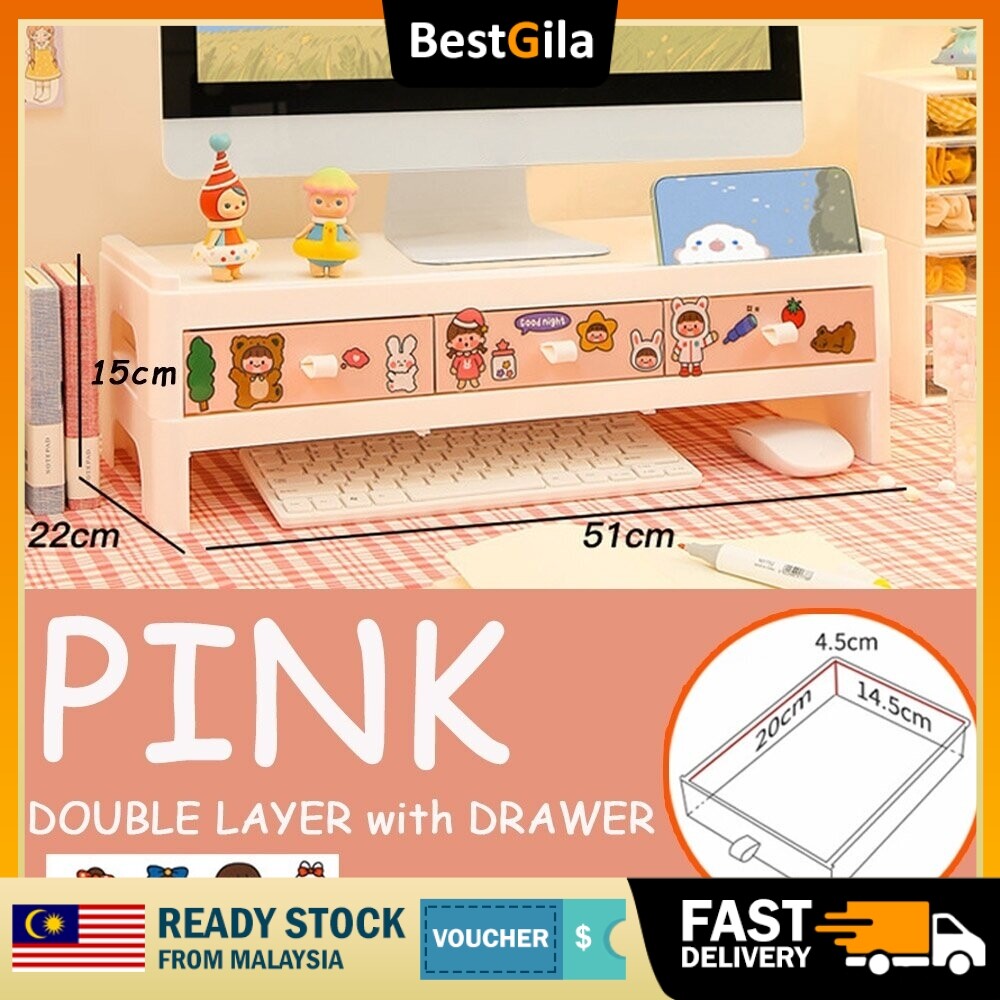BestGila MALAYSIA Computer Monitor Screen Stand Organizer Desktop Shelf ...