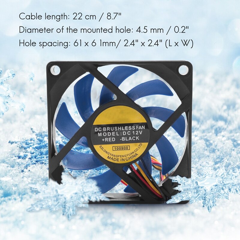 12V DC 32 70mm 4-Pin Computer Case CFM PWM CPU PC Fan Blue & Black ...