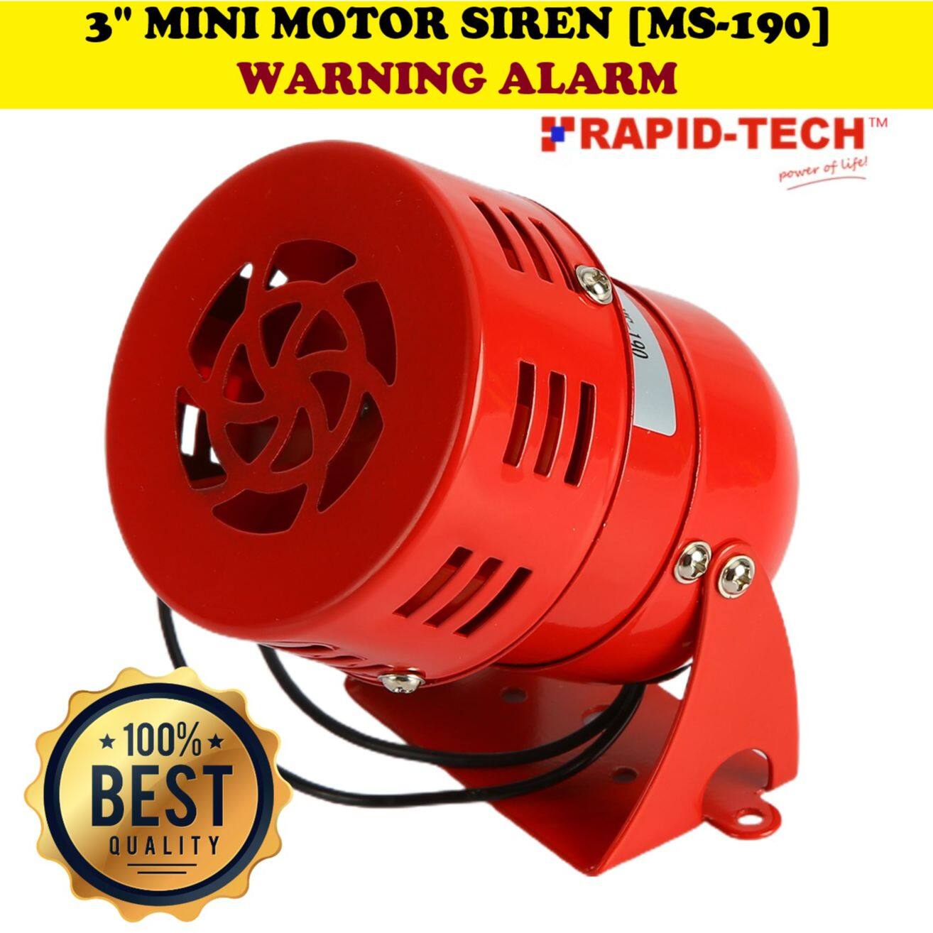 READY STOCK RAPID-TECH 3 Inch (") Mini Motor Siren MS-190 AC230V ...