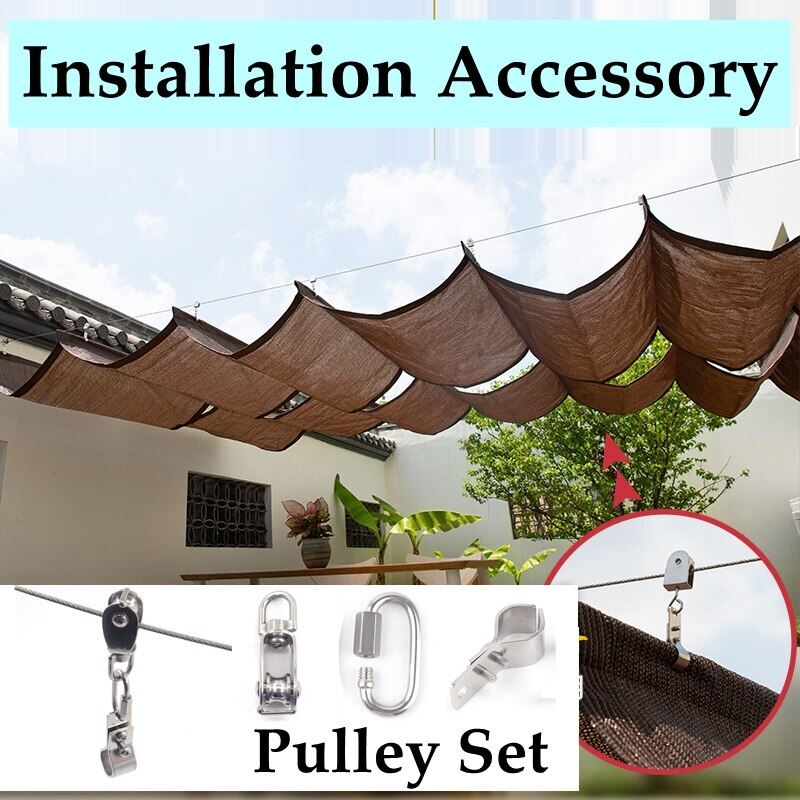 SS304 Telescopic Installation Accessories Wave Sun Sail Garden Shading ...