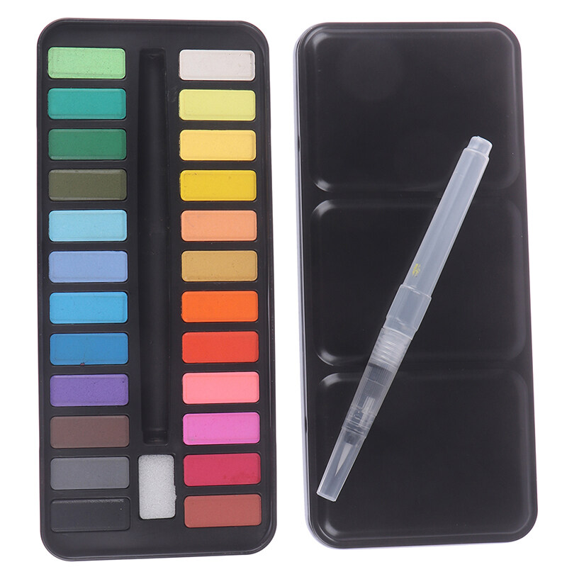 【Flash Sale】24 Colors Watercolor Paint Set With Brush Oil Painting ...