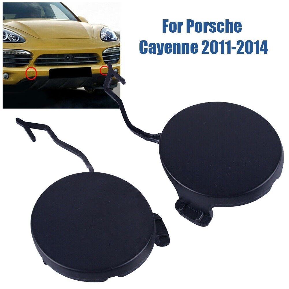 2ชิ้นกันชนหน้าตะขอเกี่ยวฝาครอบตาเหมาะสำหรับ Porsche Cayenne 2011-2014 ...