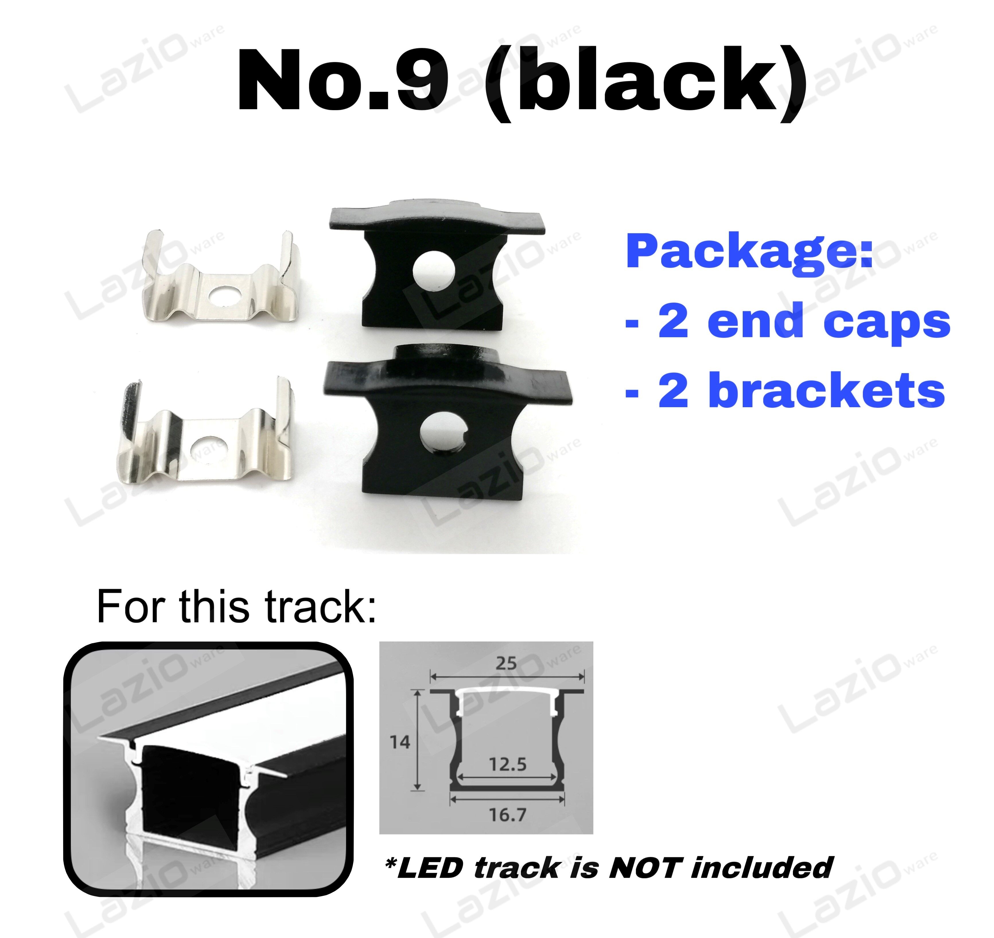 End Cap and brackets For LED Track Channel Profile Casing | Lazada