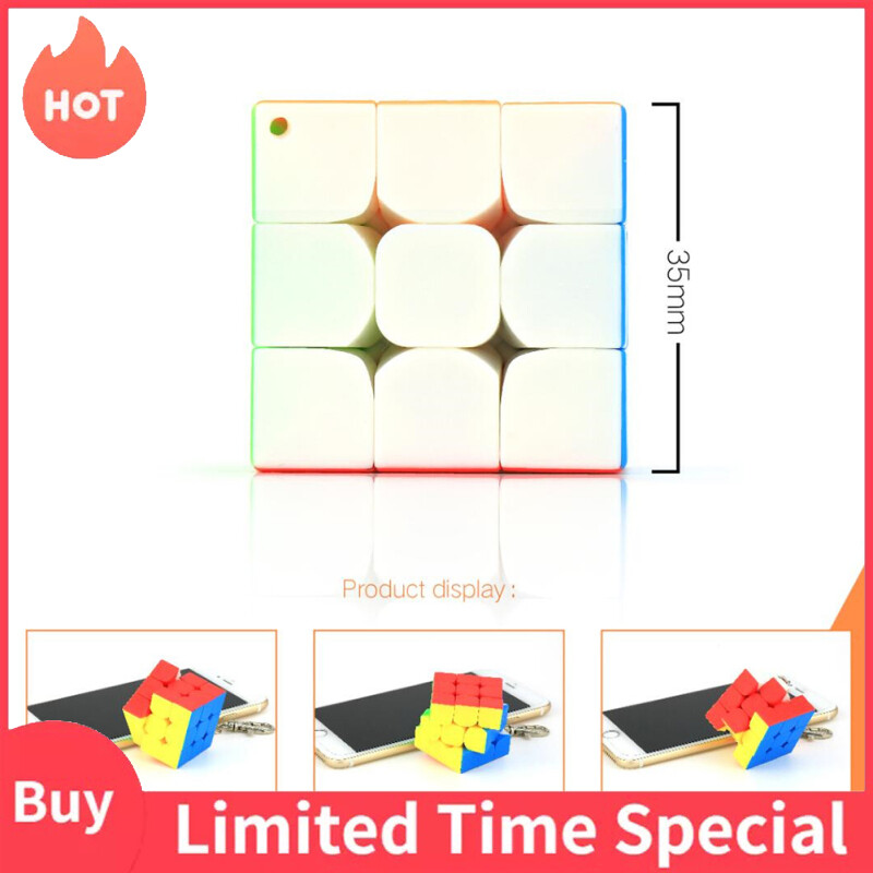 Mini 333พวงกุญแจ Magic Cube Stickerless Speed Cube Puzzle ของเล่นเพื่อ ...