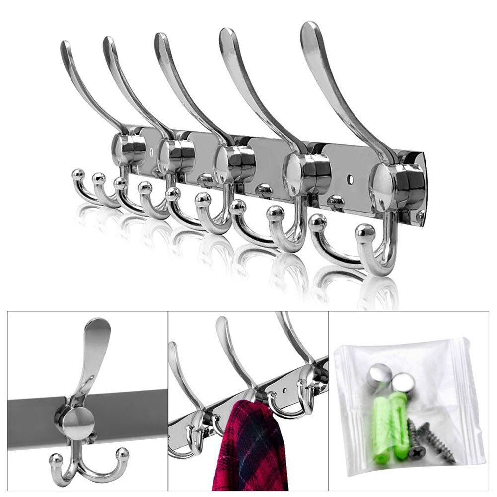 EUROPEAN Style Stainless Steel Black Coat Hook Row Hook Toilet Hotel ...