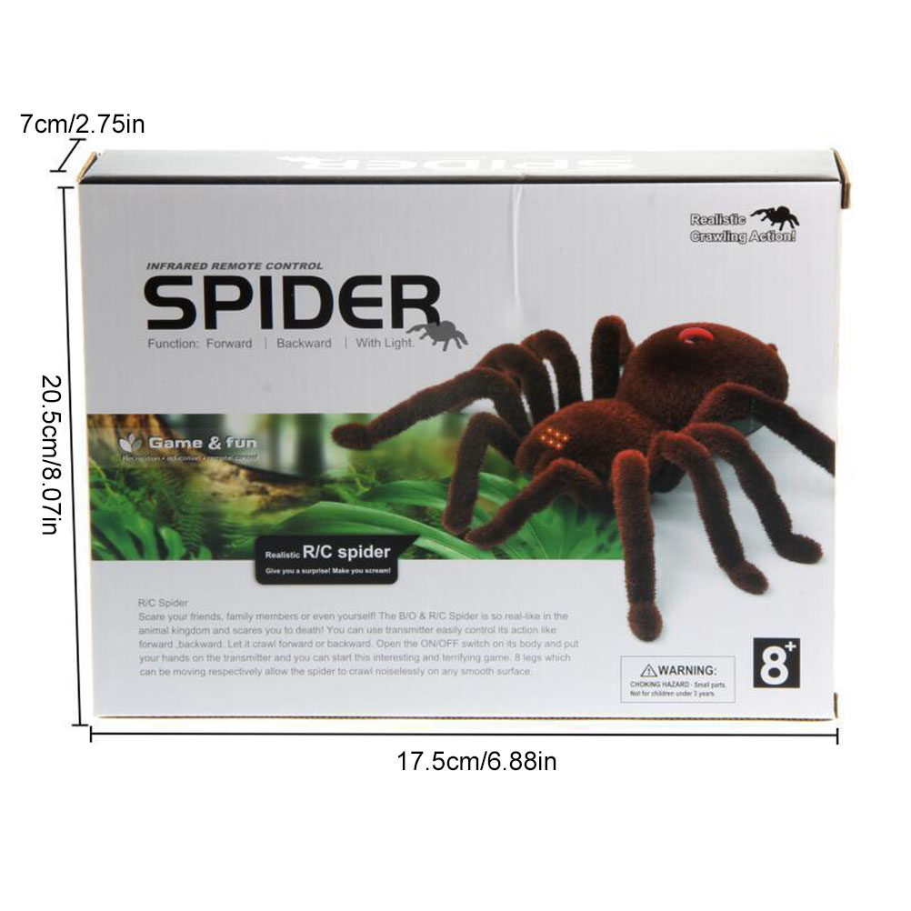 Funny Creepy Soft Scary Plush Spider Infrared Remote Control Tarantula ...