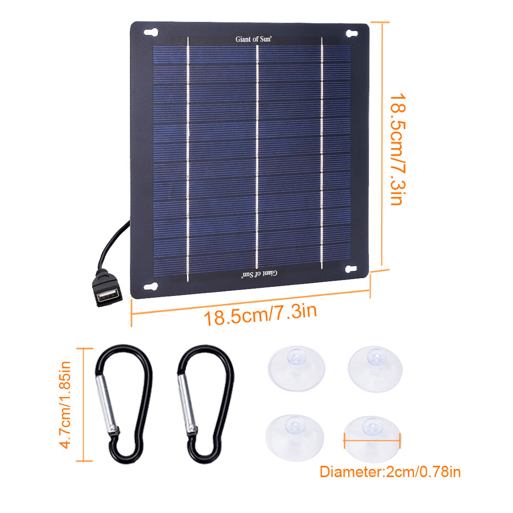 9W DC 5V Solar Panel With Mini Fan USB Solar Powered Fan Mini Cooling ...