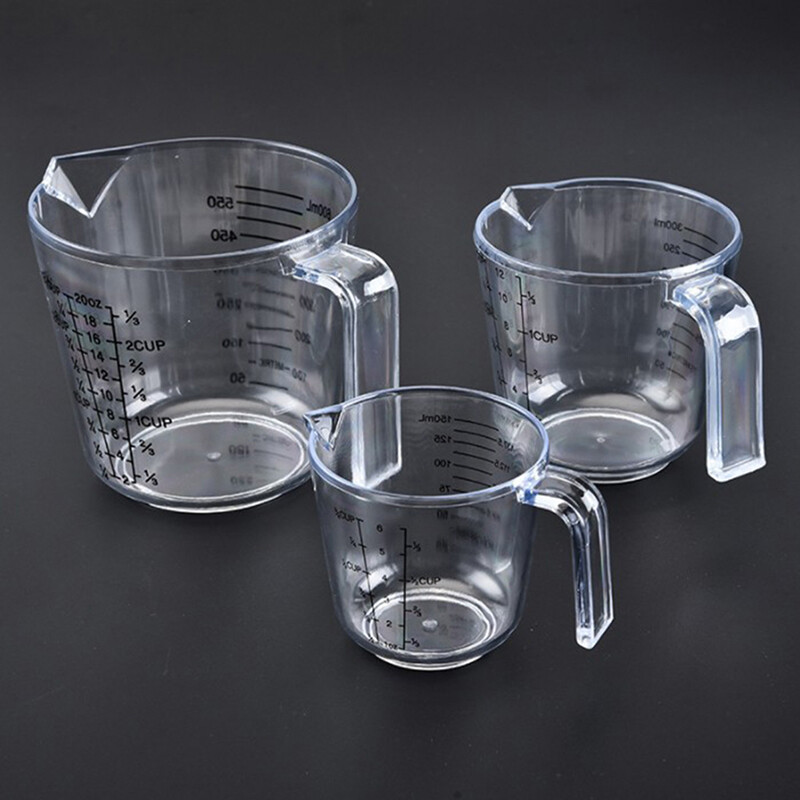 3 Sizes Stacking Measuring Cup Jugs Plastic Baking Kitchen Set Flour ...