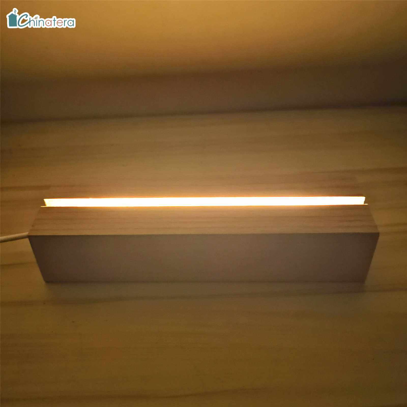 Chinatera LED Light Wood Display Base Wooden Lights Display Holder USB ...