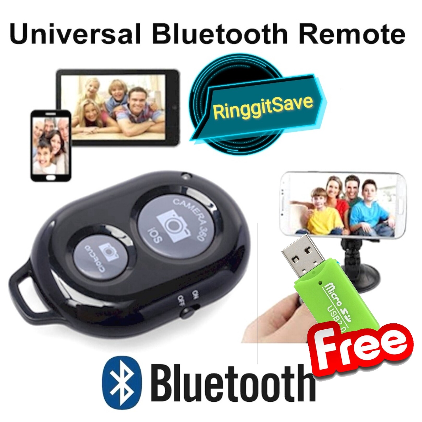 Universal Bluetooth Wireless Selfie Camera Shutter Remove Control ...