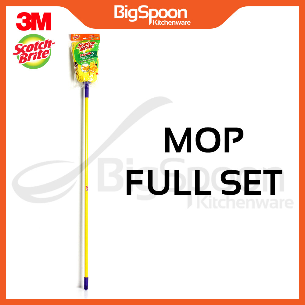 3M SCOTCH-BRITE Rayon Yellow Strip Mop (Full Set/Refill) Super ...