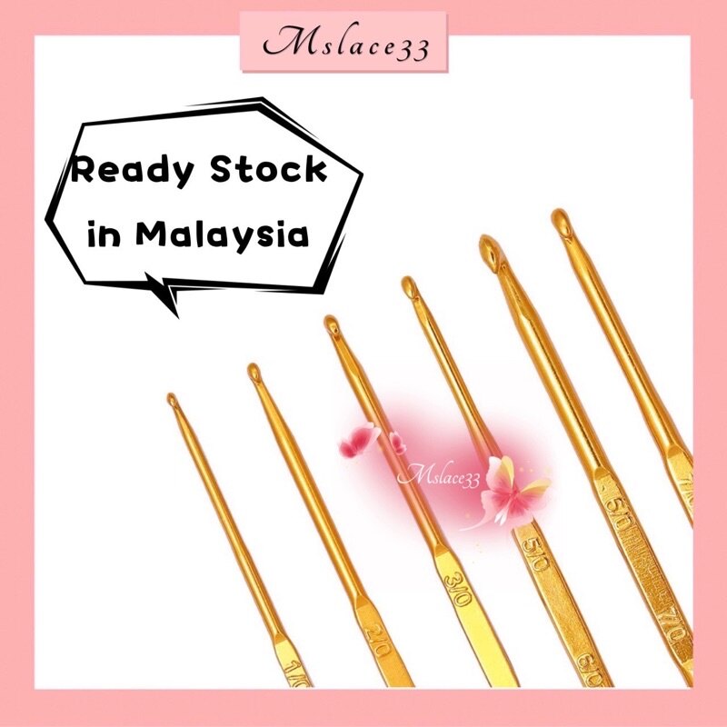 Tulip Double Gold Pointed Crochet Hooks/ Tulip Jarum Kait Dua Mata ...