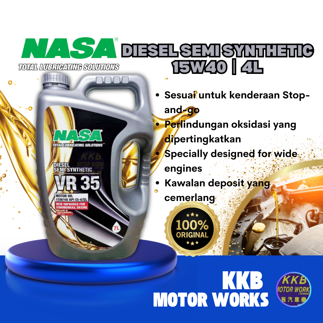 NASA VR35 Diesel Semi Synthetic Engine Oil 15W40 API CI-4/SL (7L) [100% ...