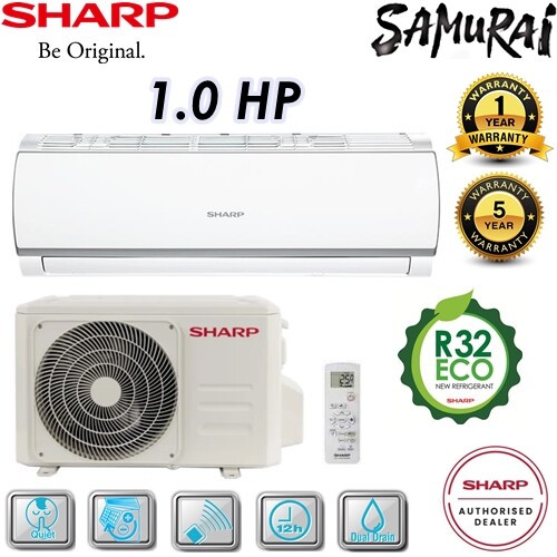 SHARP R32 NON-INVERTER AIR CONDITIONER 1.0HP (AHA9WCD2/AUA9WCD2) / 1.5HP (AHA12WCD2/AUA12WCD2 ...