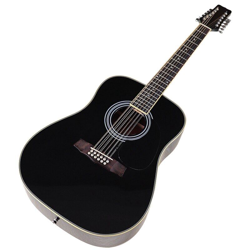 High Gloss 12 String Acoustic Guitar 41นิ้ว Western Guitar Spruce Wood ...