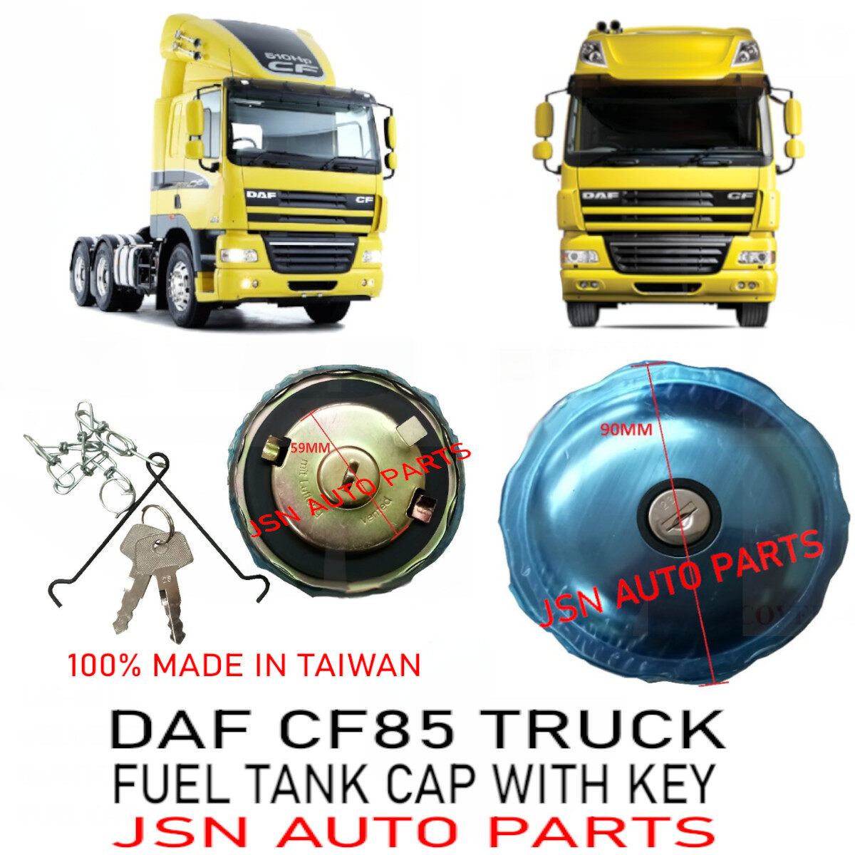 FUEL TANK CAP WITH KEY DAF CF85 TRUCK LORRY AKSESORI MADE IN TAIWAN ...