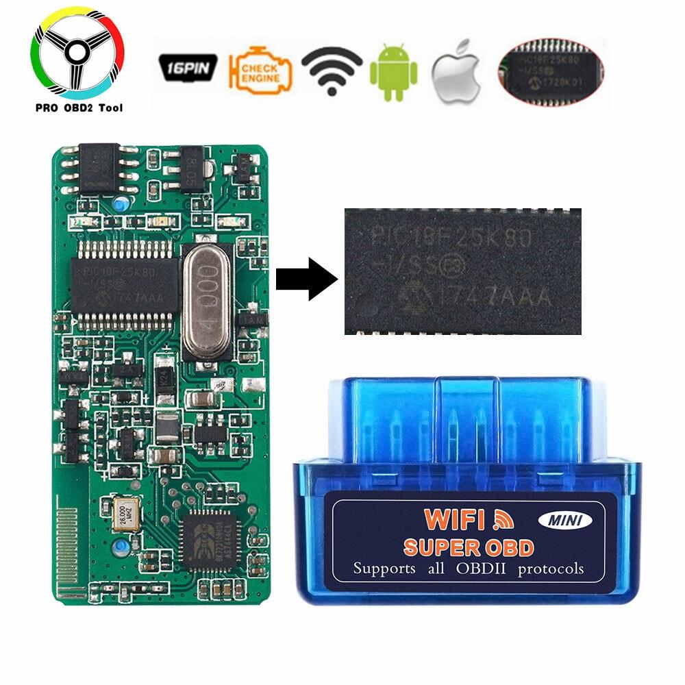 คุณภาพสูง 100 OBD2 V1.5 ELM327 รถ WIFI OBD 2 OBDII Scanner เครื่องมือ ...
