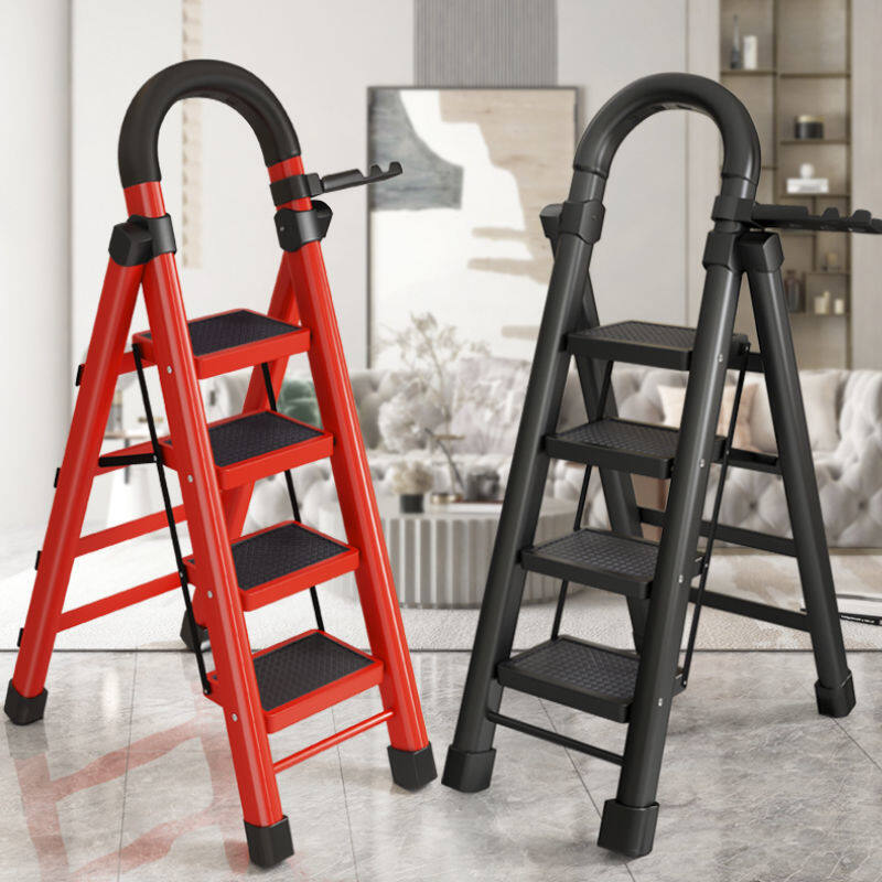Home Folding Ladder Carbon Steel Herringbone Ladder Mobile Stair ...