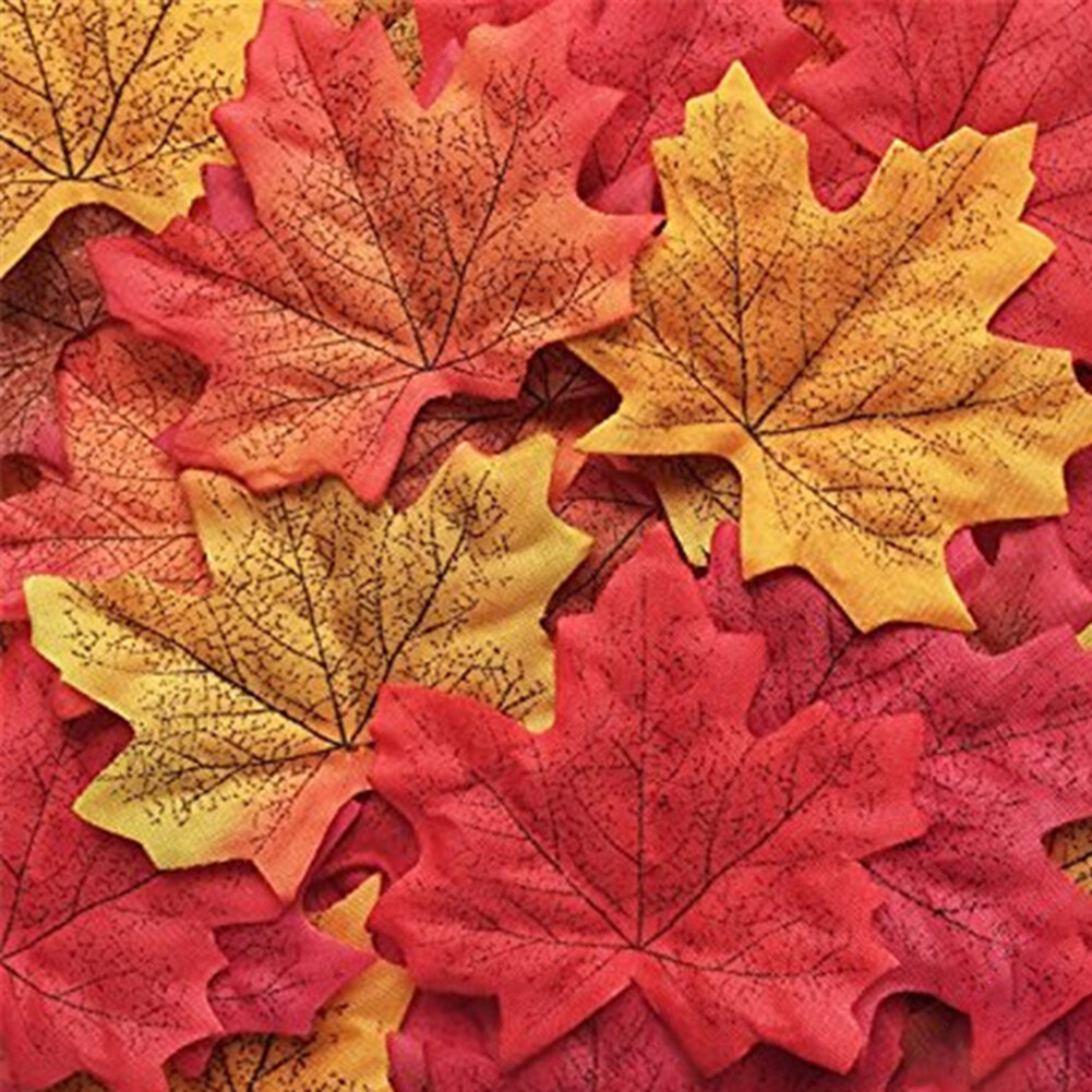 Future Smart Home 50Pcs Artificial Autumn Maple Leaves Wedding Party ...