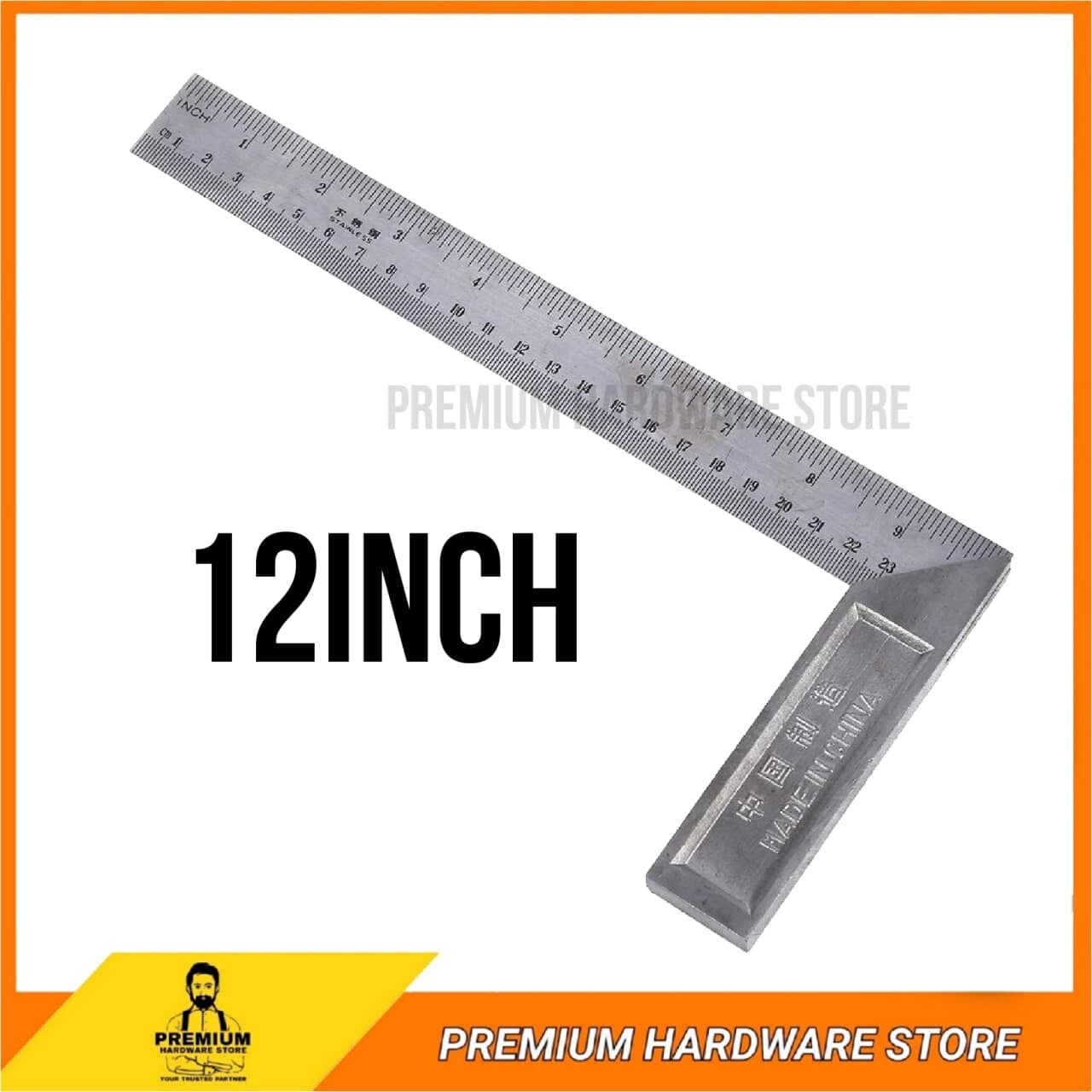 PREMIUM Stainless Steel Try Square L-Square Angle Ruler Pembaris Besi L ...