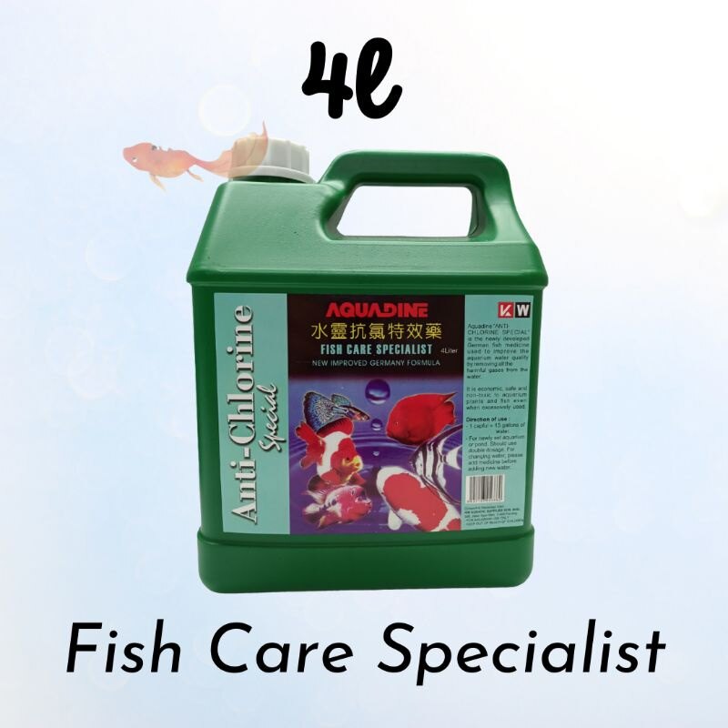 Aquadine Anti-Chlorine Special Fish Care Aquarium 1.5L / 4L | Lazada