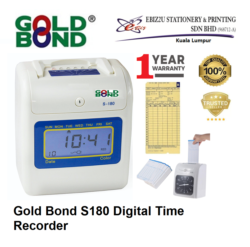 Gold Bond S180 Digital Time Recorder ( mesin perakam waktu, punch card ...