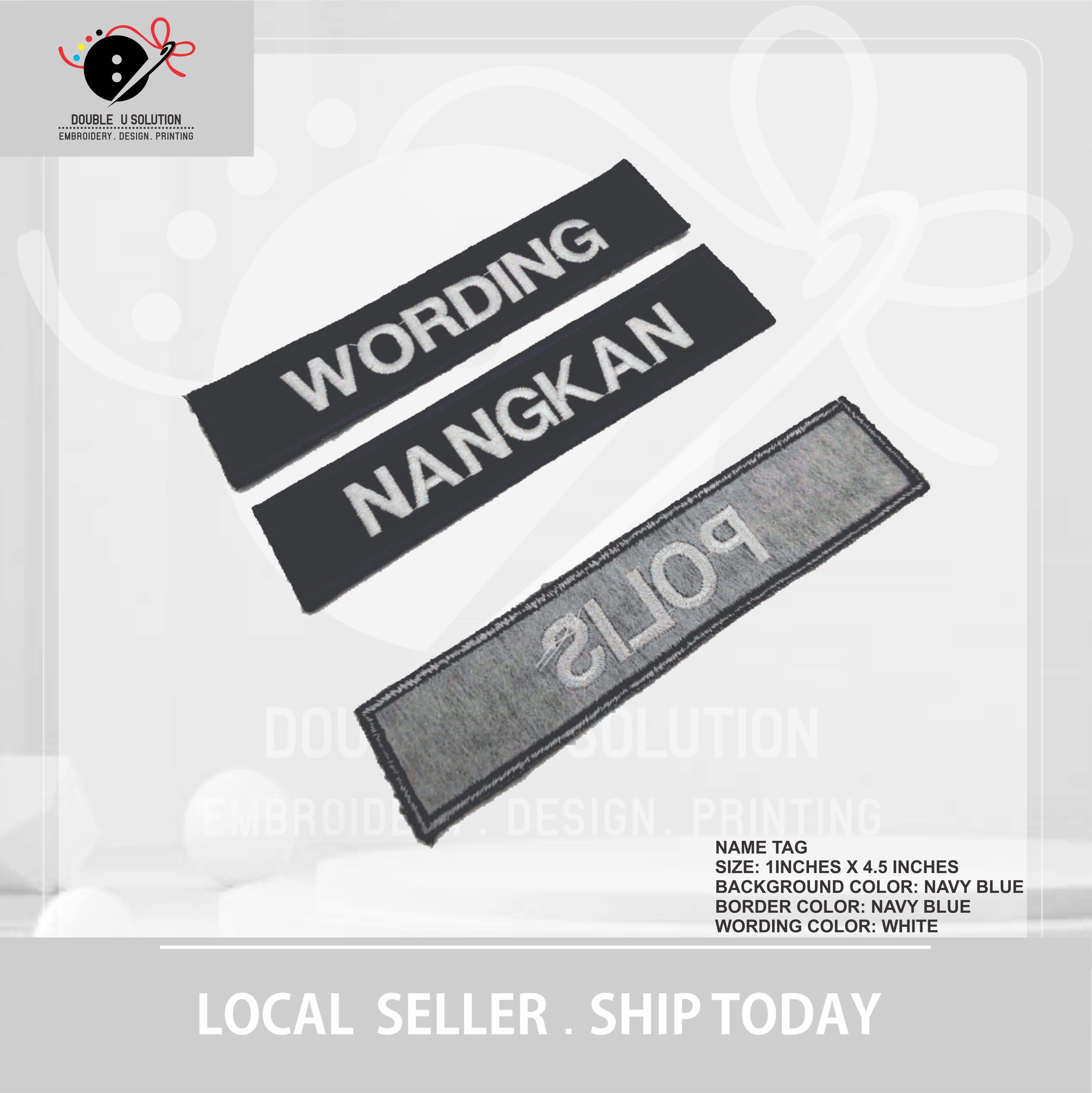 [CUSTOM MADE] TANDA NAMA SULAM -PC-/ EMBROIDERY NAME TAG - (QUANTITY ...