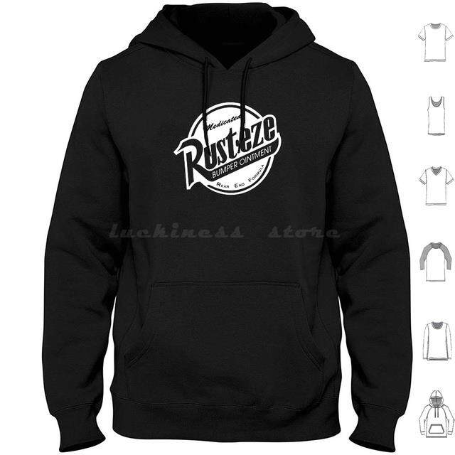 Rust-Eze Logo Solid White Hoodies Long Sleeve Cars Movie Pixar Logo ...