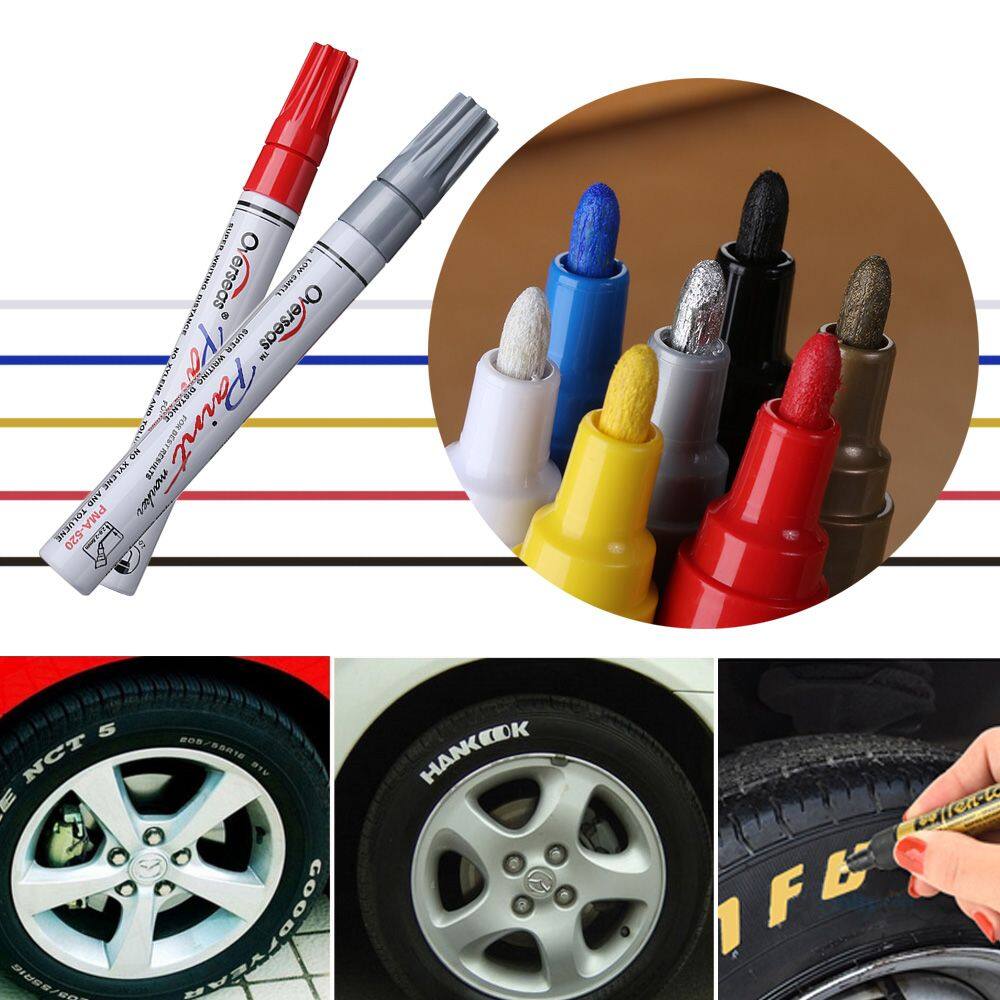 LONGB Fashion Metal Permanent Tread Rubber Tire Marker Pen Car Tyre ...