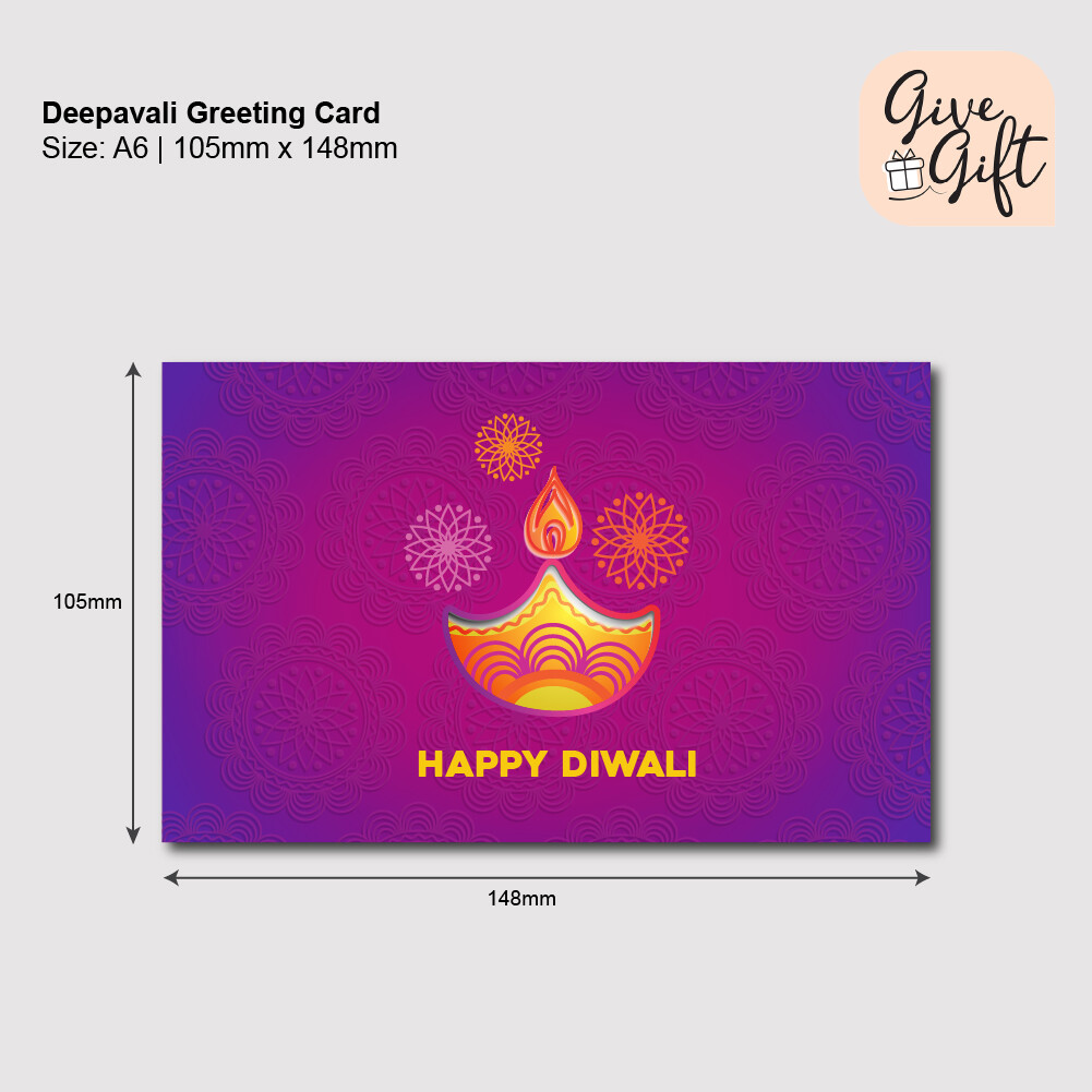 Deepavali / Diwali Greeting Card (Front Printing) | Lazada