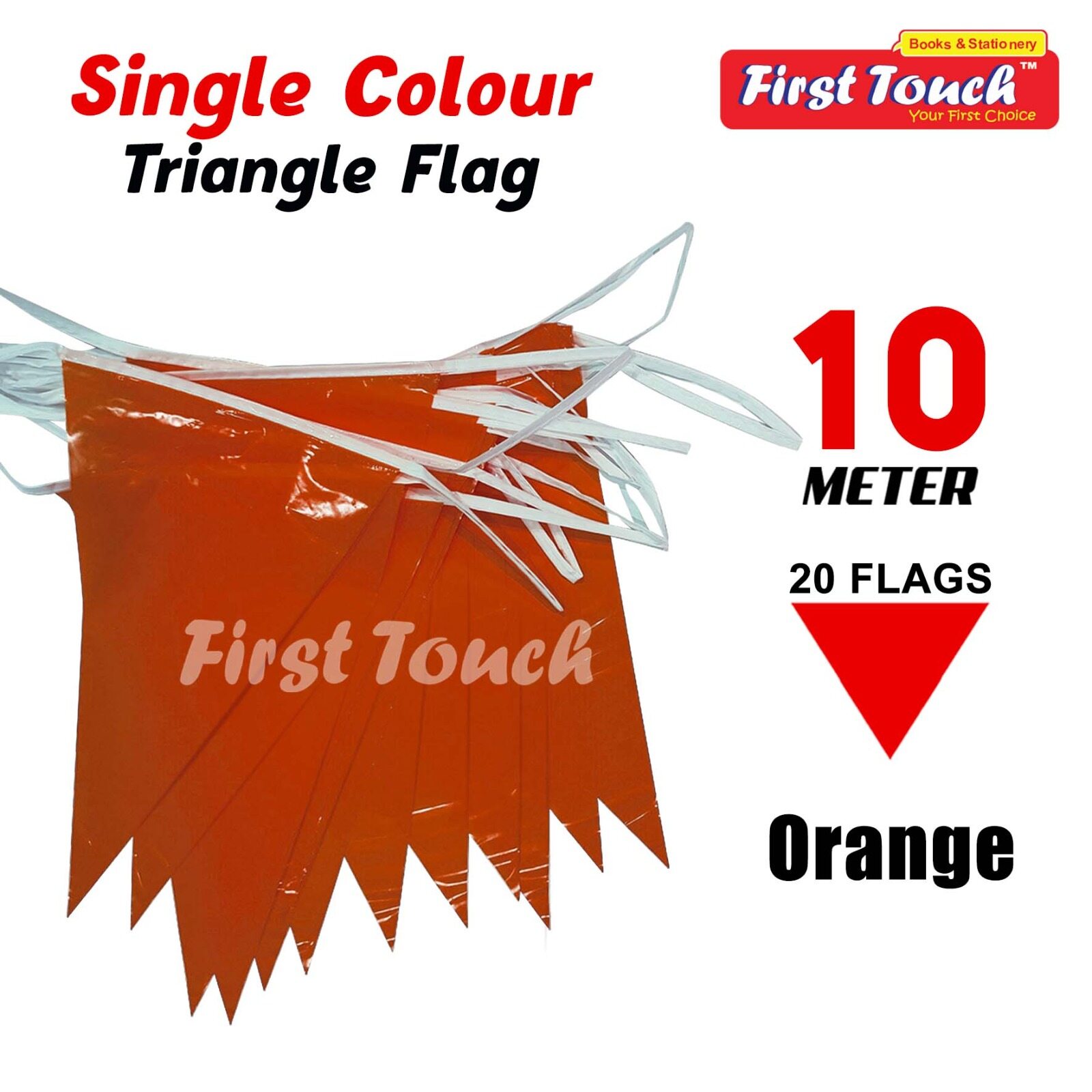 Triangle Flag 10meter 20pcs Plastic Single Colour Flag Hari Sukan Sport ...