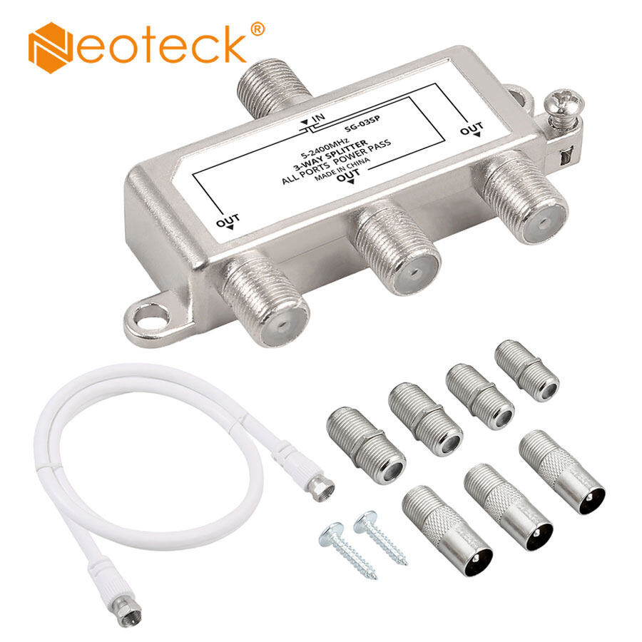 Neoteck 2/3/5-Way Coax Cable Splitter Coaxial Video Splitter Digital ...