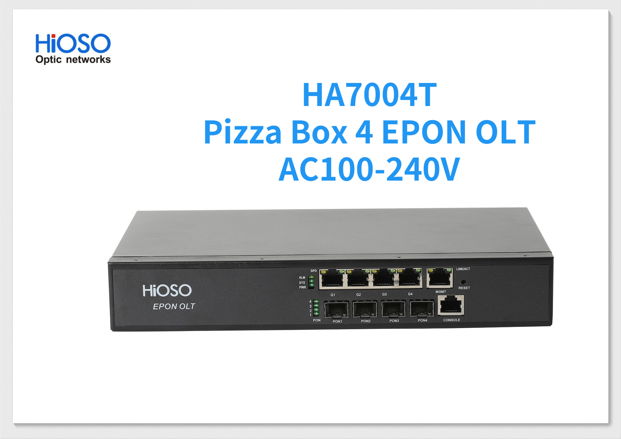 HiOSO HA7004T 4port Epon ftth olt AC100-240V Access 256onus 4pon olt ...