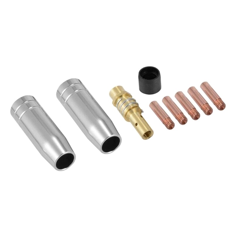 9Pcs/Set 15Ak Mig/Mag Welding Nozzle Contact Tips 0.8X25Mm M6 Gas Connector Holder Set - Tutu ...