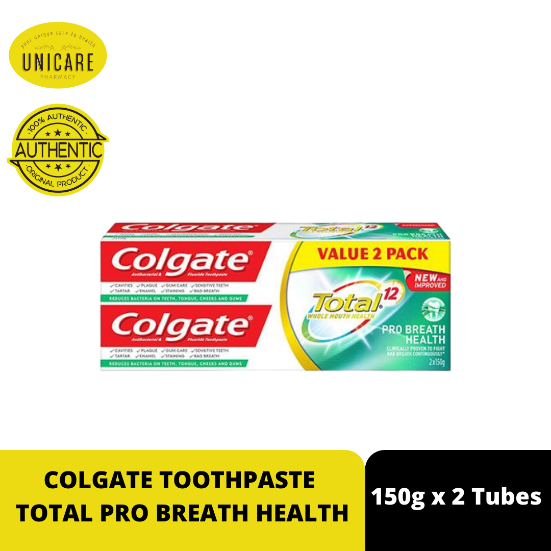 COLGATE TOOTHPASTE TOTAL PRO BREATH HEALTH 150G X 2 [TWIN PACK[ | Lazada