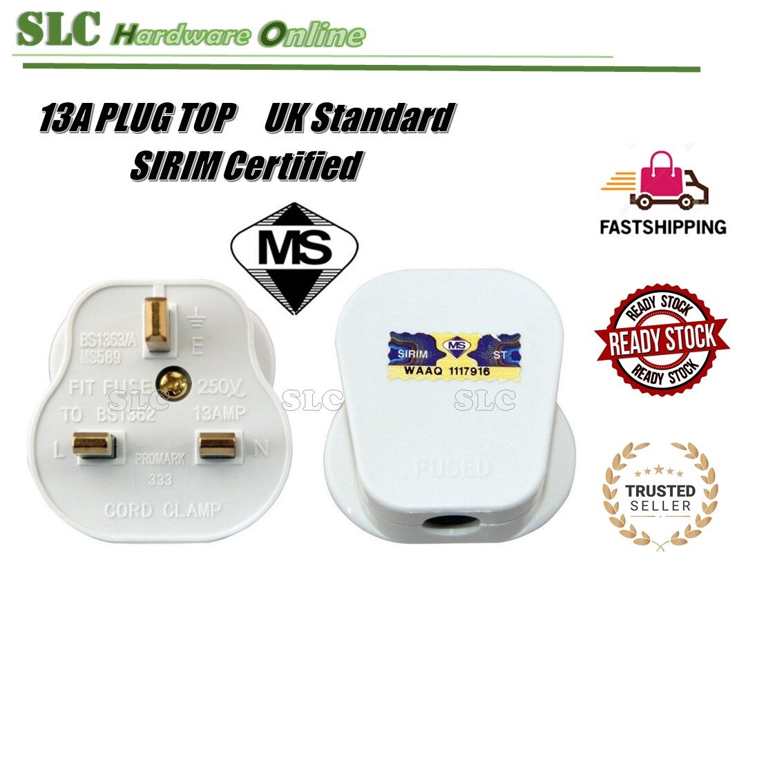 13A Plug Top 3 Pin Plug UK Standard Sirim Certified | Lazada