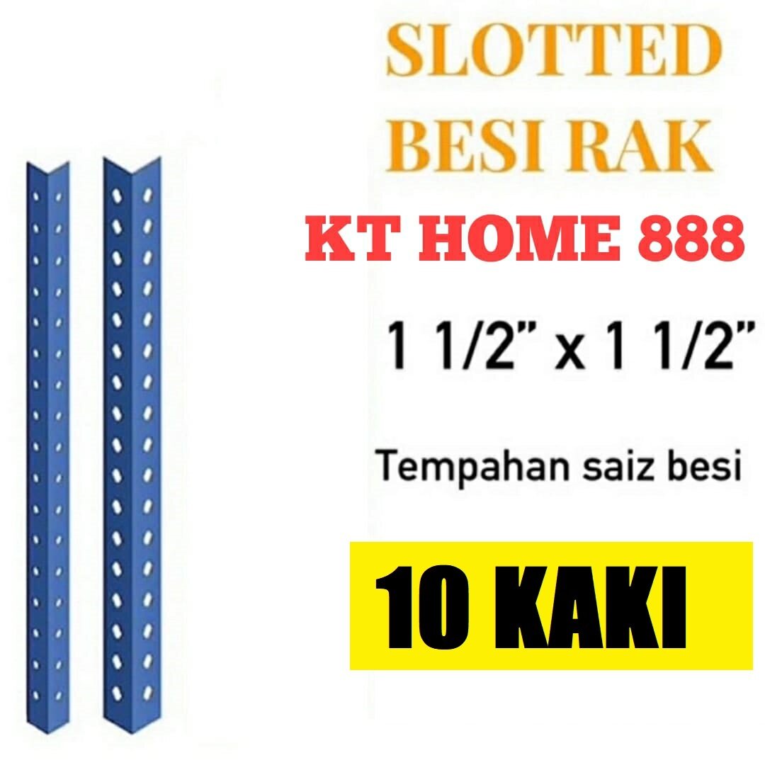 Besi angle rak lubang 10 kaki slotted angle bar 10 feet | Lazada